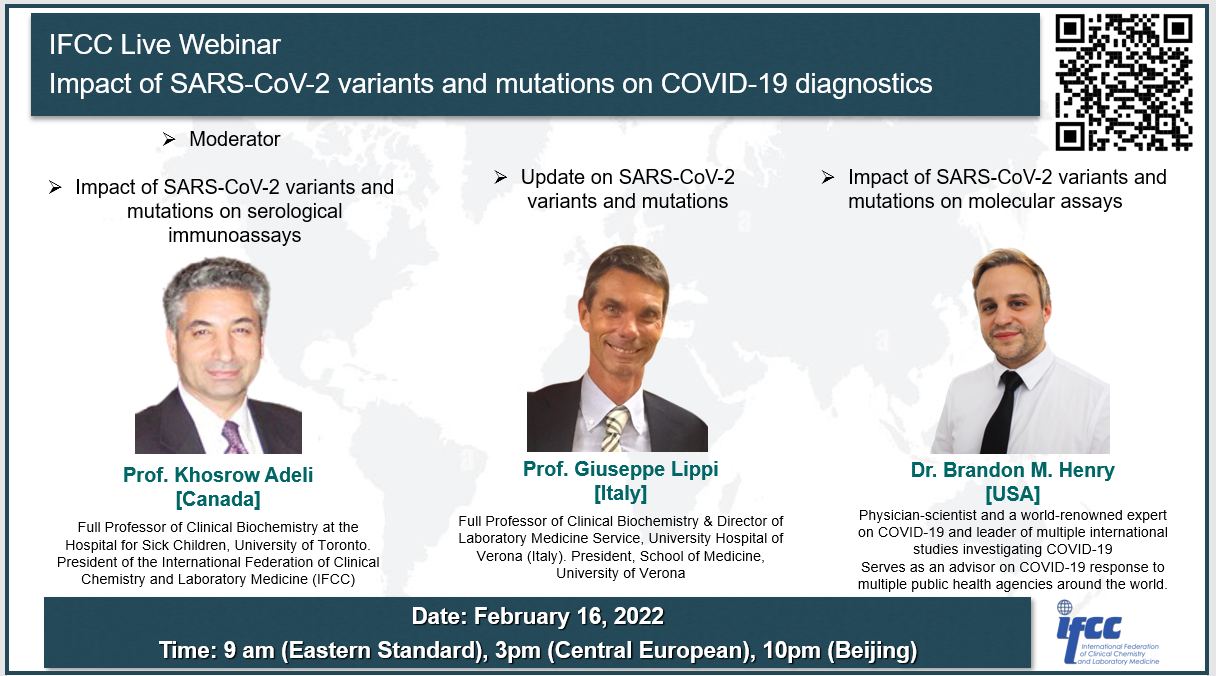 IFCC Webinar: "Impact of SARS-CoV-2 variants and mutations on COVID-19 diagnostics" February 16 ...